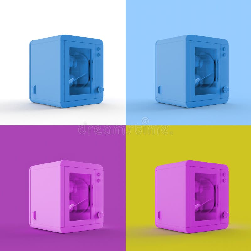 3D Rendering of Grill Machines in Different Colors Stock Illustration ...