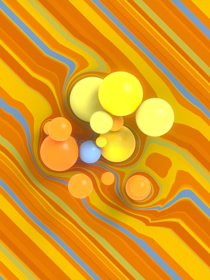 3d Rendering Group of Colored Balls on Light Striped Backdrop. Graphic ...