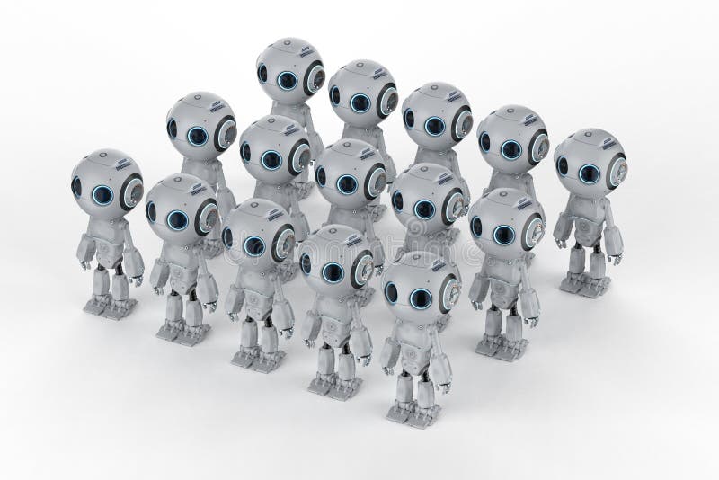 Mini robots assembly stock illustration. Illustration of amount - 125709113