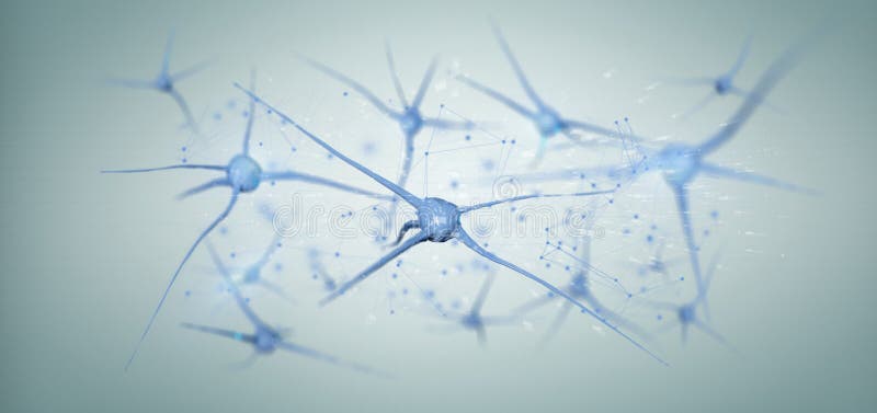 3d Rendering Group of Neuron Isolated on a Background Stock ...