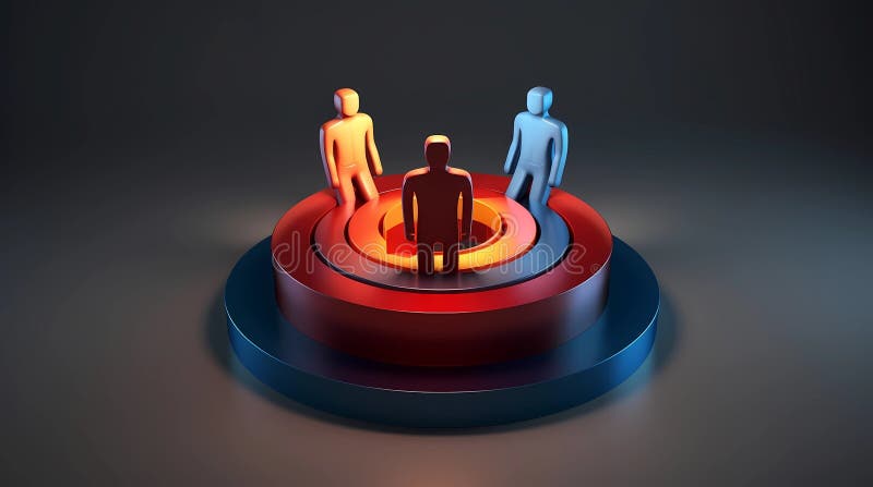 3d Rendering of a Group of People Standing on a Target, Generative AI ...