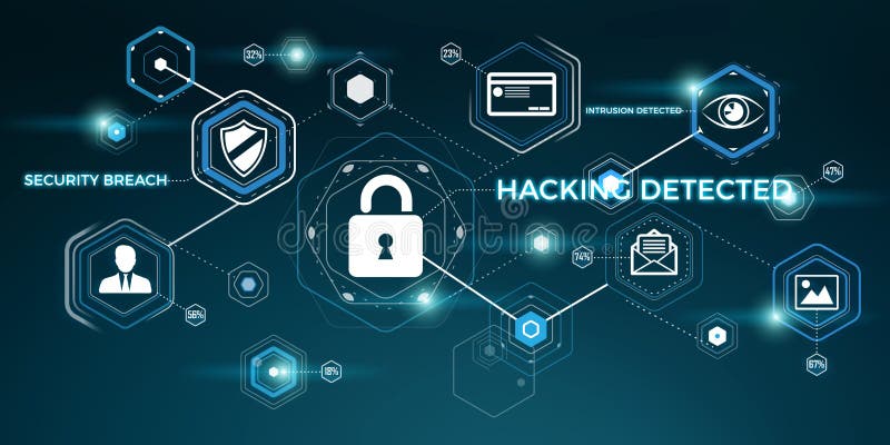 3D Rendering Hacking Technology Interface Stock Illustration ...