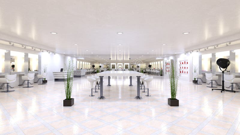 3D Rendering of the Hair Salon Stock Illustration - Illustration of ...