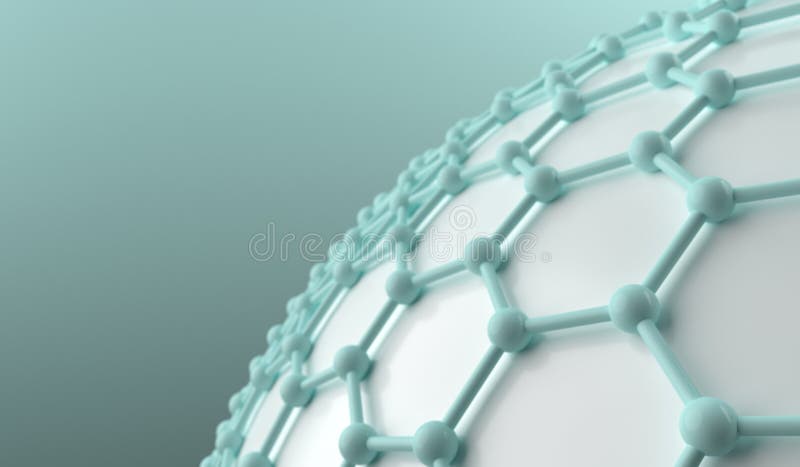 Half Sphere with Blue Green Connection Net Stock Illustration ...