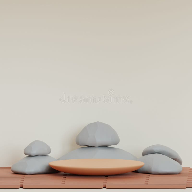 3D Rendering of a Half Sphere with a Stack of Stones Behind it, Perfect ...
