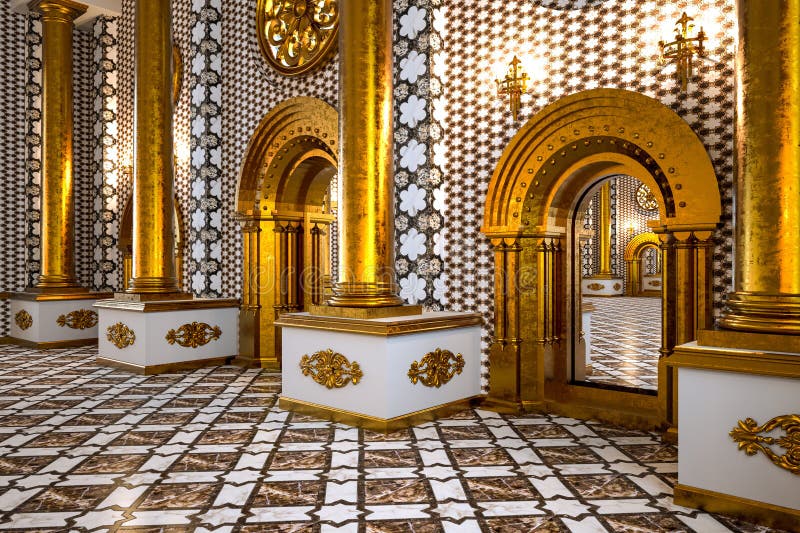 3D Rendering of the Hall in a Classic Style. Classic Interior Stock ...