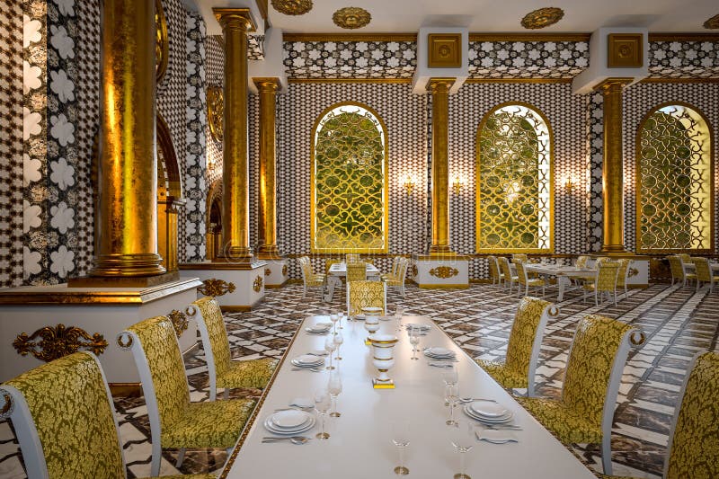 3D Rendering of the Hall in a Classic Style. Classic Interior Stock ...