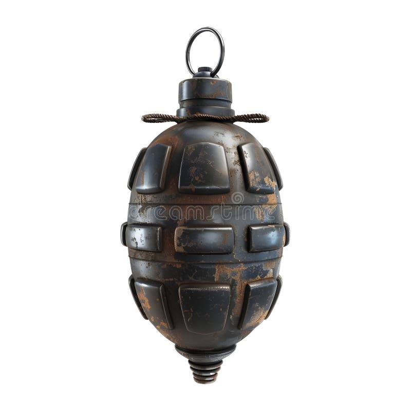 3D Rendering of a Hand Bomb of War on Transparent Background - Ai ...