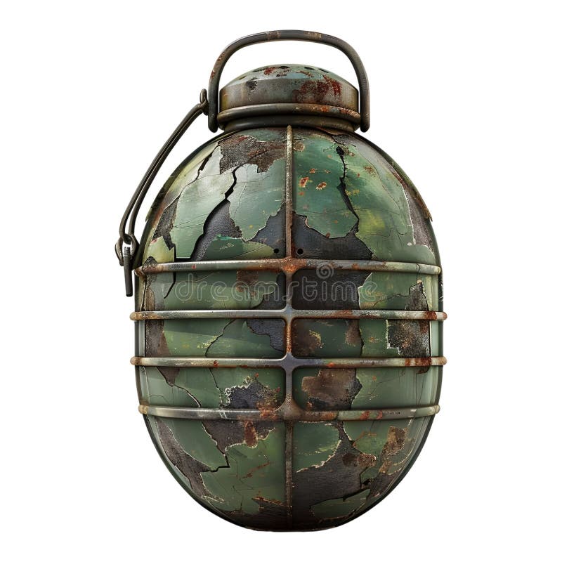 3D Rendering of a Hand Bomb of War on Transparent Background - Ai ...
