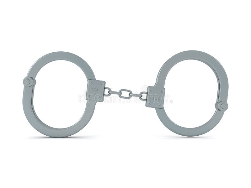 3D Rendering of hand cuffs stock illustration. Illustration of concept ...