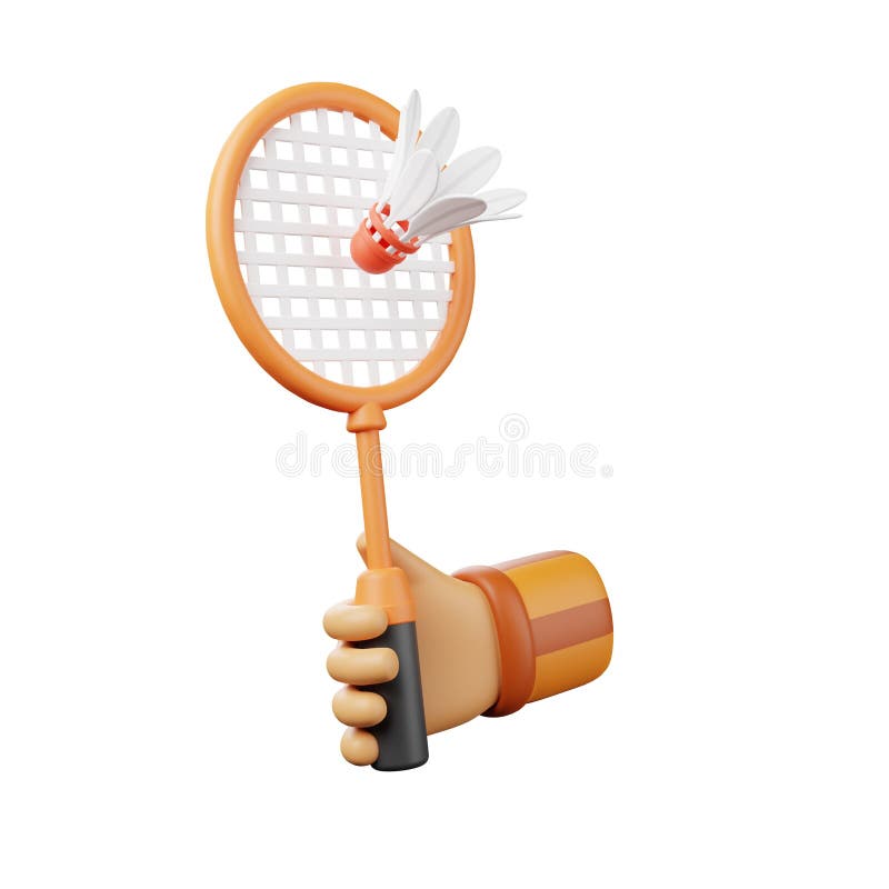 Boy Holding Badminton Racket Cartoon Color Illustration Stock Vector ...