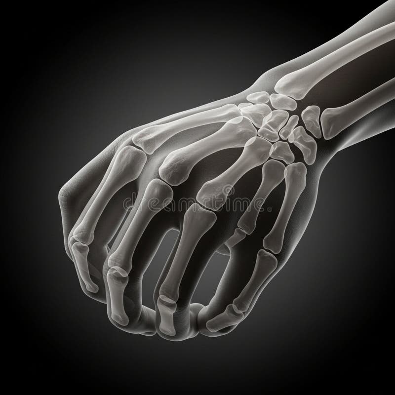 A 3D Rendering of a Hand S Skeletal Structure, Showcasing Bones Such As ...