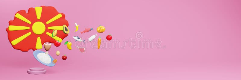 3d Rendering of Healthy Food Consumption Nutritional Requirements in ...