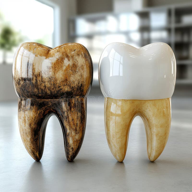 3D Rendering of Healthy Tooth and Decayed Tooth Comparison, Showcasing ...