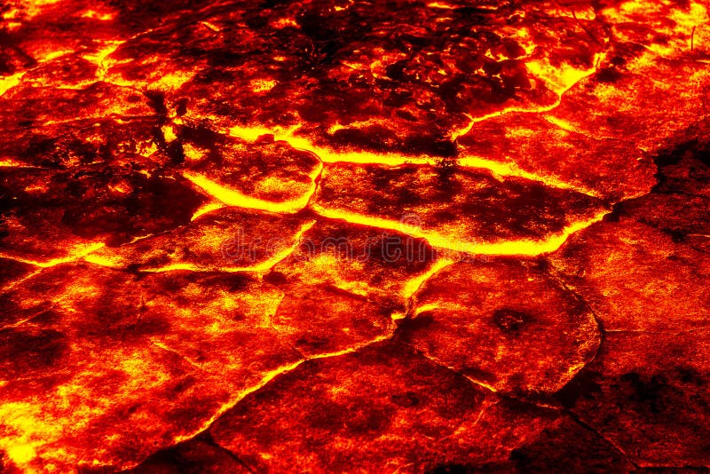 3D Rendering Heat Red Cracked Ground Texture after Eruption Stock Photo ...