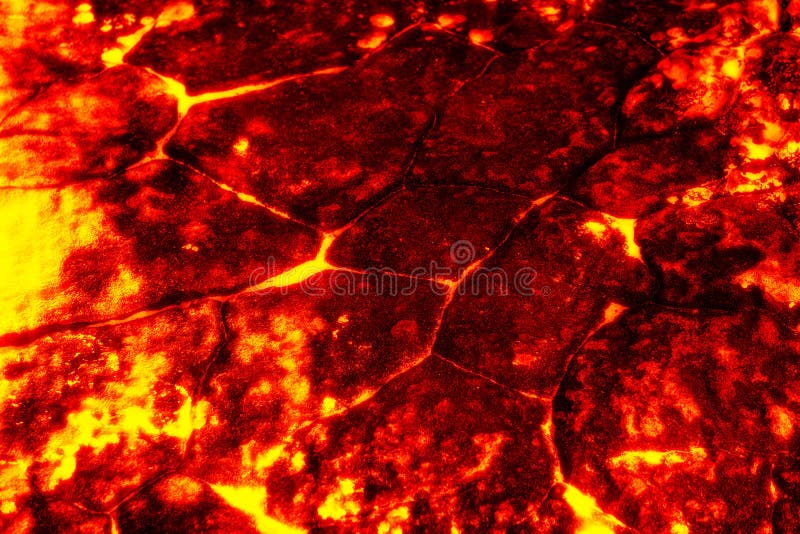 3D Rendering Heat Red Cracked Ground Texture after Eruption Stock Photo ...