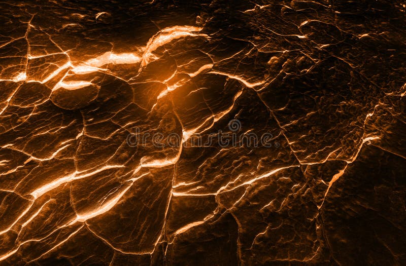 3D Rendering Heat Red Cracked Ground Texture after Eruption Volcano ...