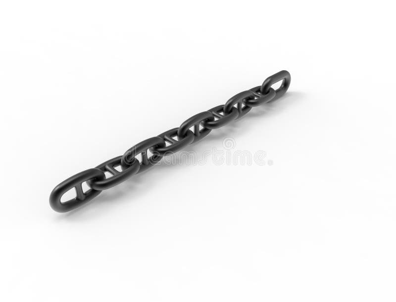 3d Rendering of a Heavy Metal Chain Isolated on White Studio Background ...