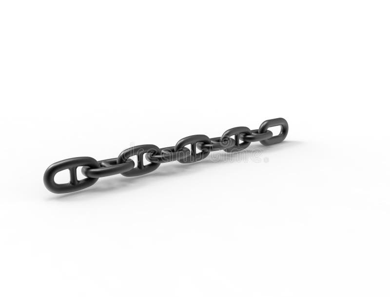 3d Rendering of a Heavy Metal Chain Isolated on White Studio Background ...