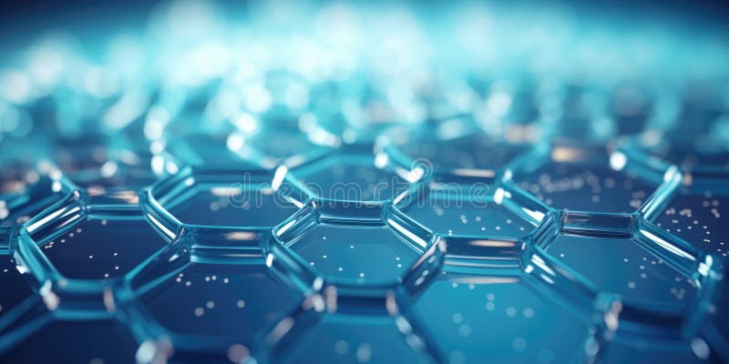 Nanotechnology Hexagonal Blue Grid Concept Stock Illustration ...