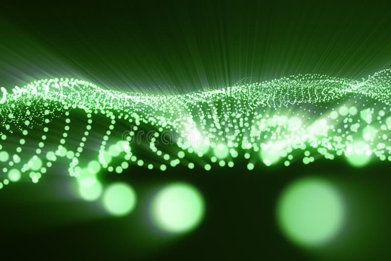 3d Rendering Hi-tech Digital Terrain, Green Abstract Space on Dark ...