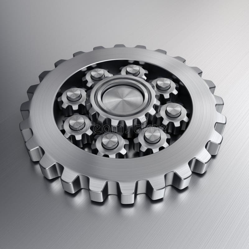 3d rendering gears stock illustration. Illustration of progress - 100132626