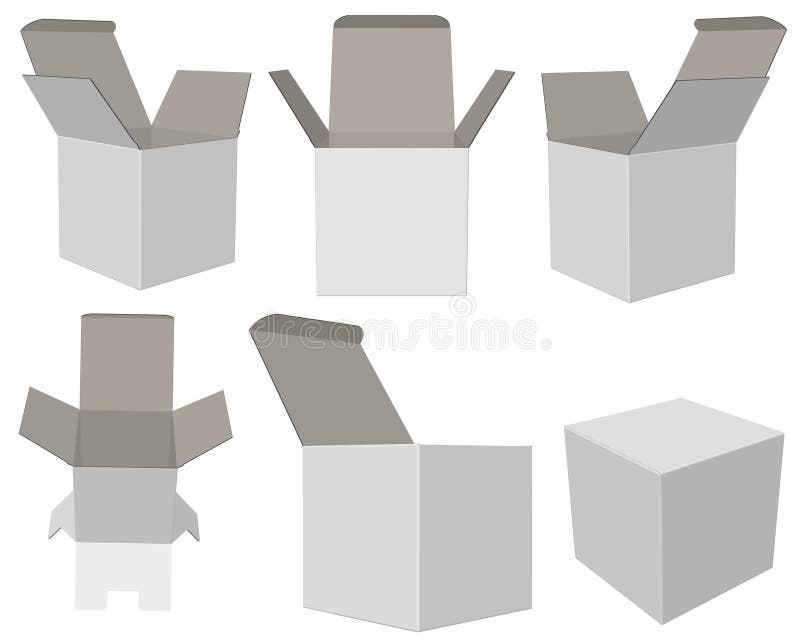 3D Rendering - High Resolution Image Basic Box Paper Template Isolated ...