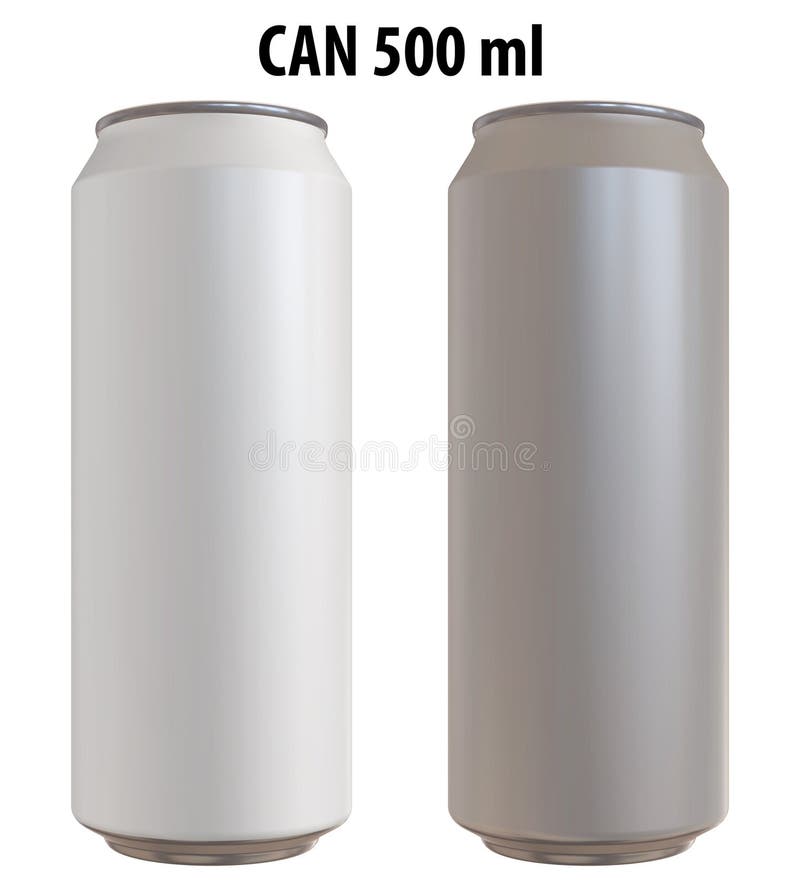 3D Rendering - High Resolution Image of CAN 500ml, White and Silver ...