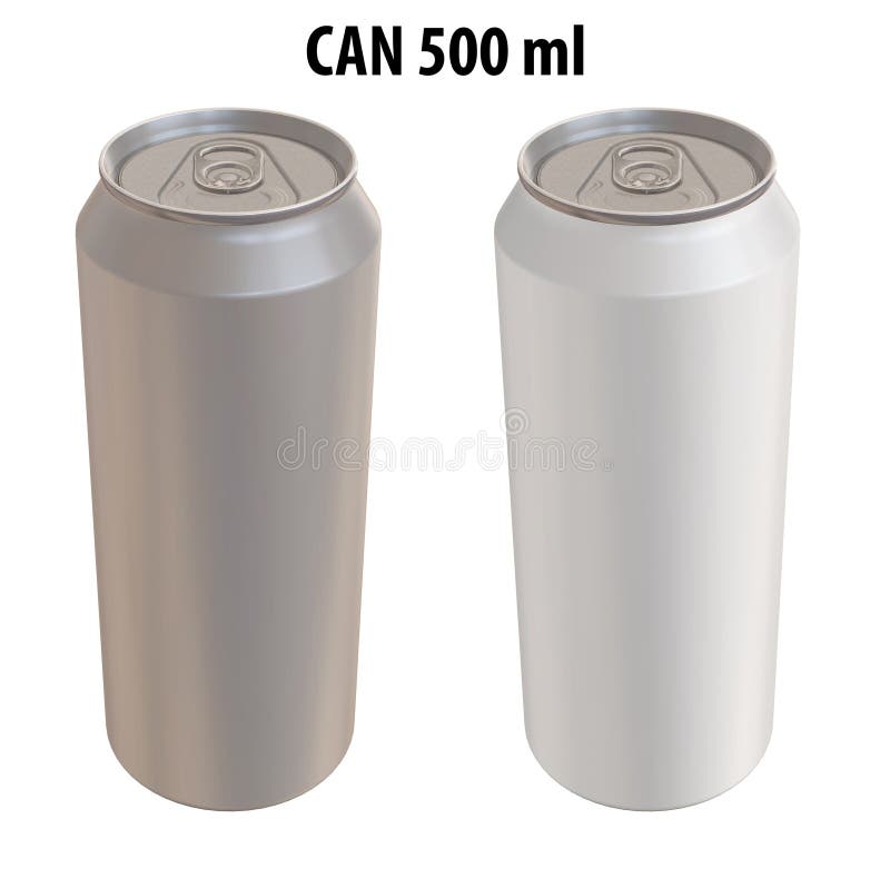 3D Rendering - High Resolution Image of CAN 500ml, White and Silver ...