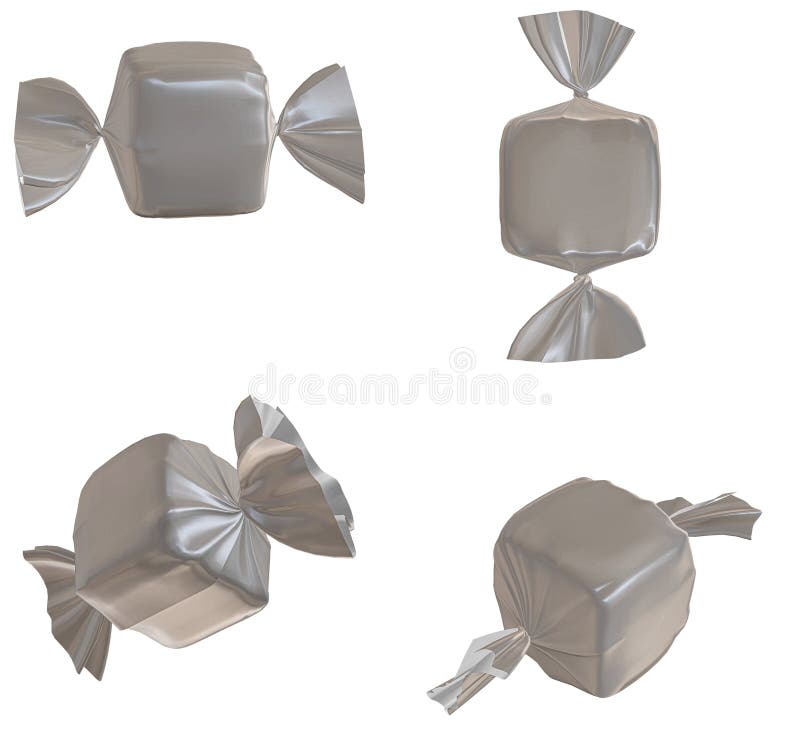 3D Rendering - High Resolution Image Candy Cubical Isolated on a White ...