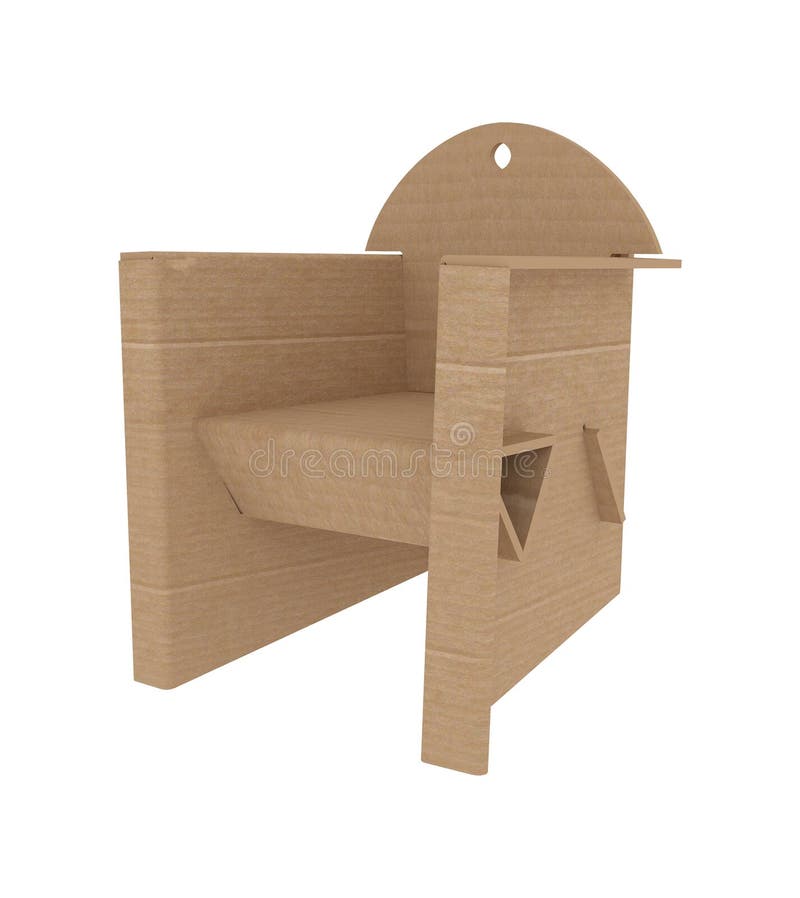 3D Rendering - High Resolution Image of Chair Corrugated Cardboard ...