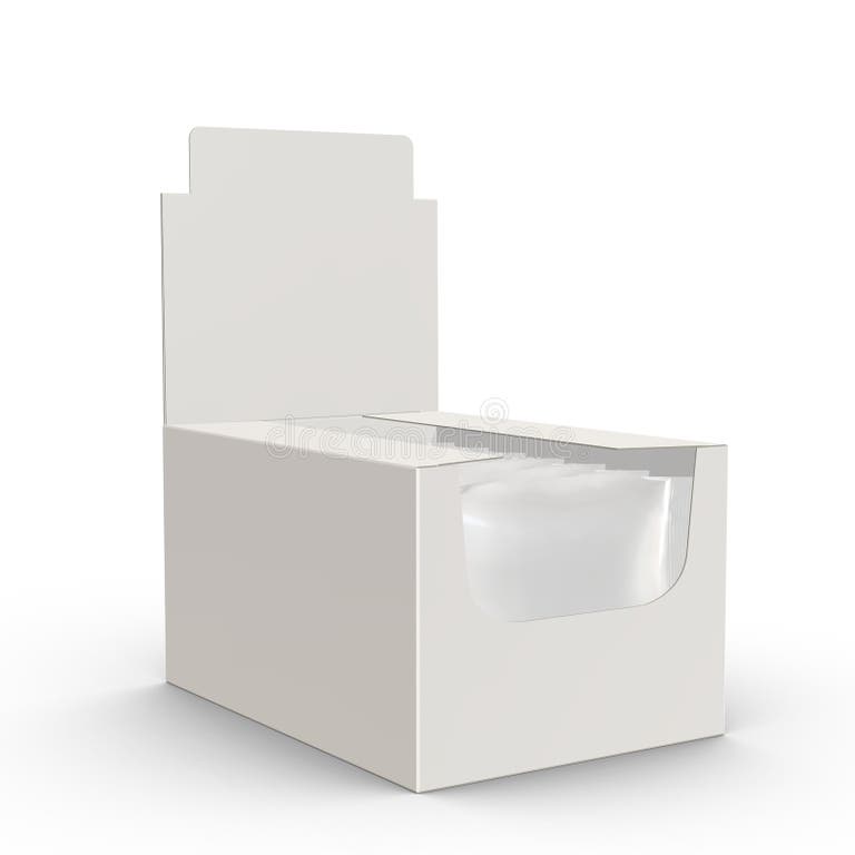 3D Rendering - High Resolution Image Display Box Template Isolated on ...