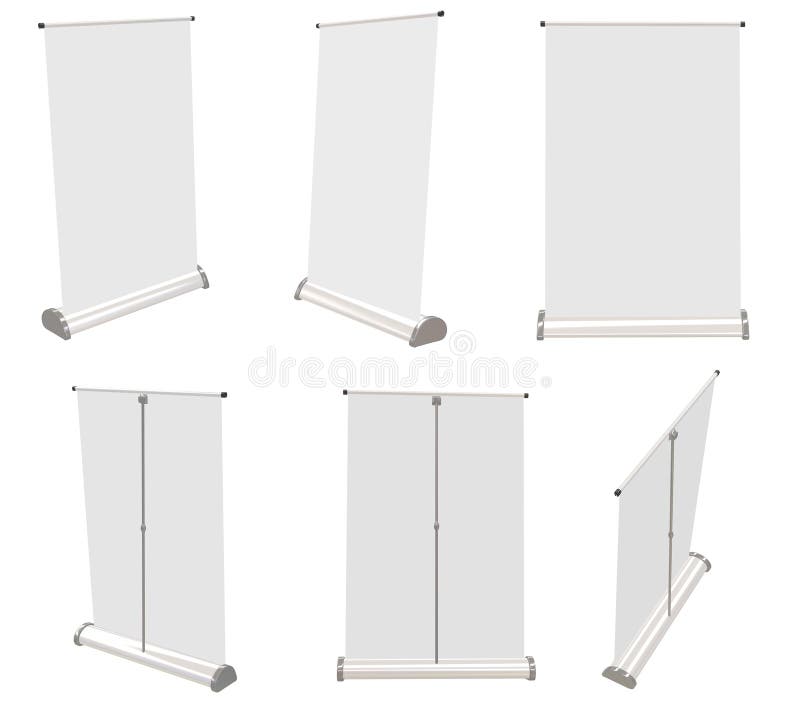 3D Rendering - High Resolution Image Roll Baner Template Isolated on ...
