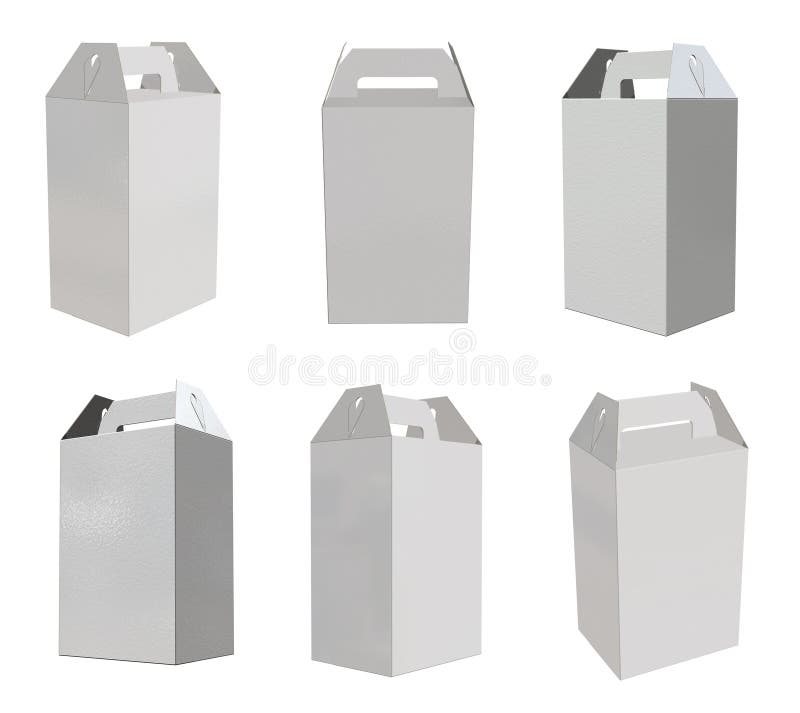 3D Rendering - High Resolution Image White Custom Carrier Box Template ...
