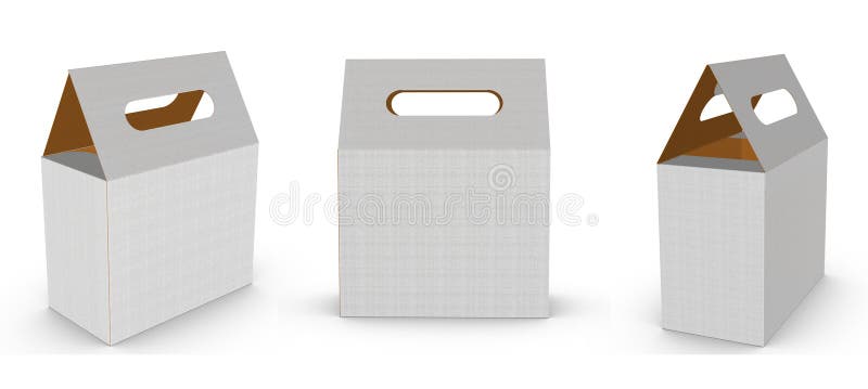 3D Rendering - High Resolution Image White Custom Carrier Box Template ...