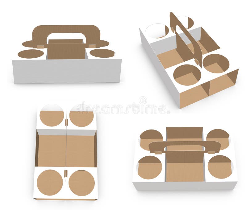 3D Rendering - High Resolution Image White Custom Carrier Box Template ...