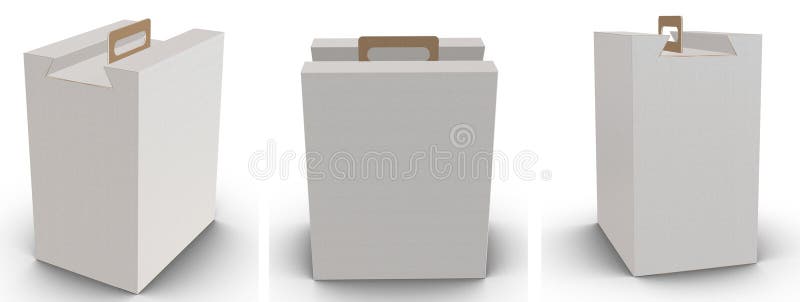 3D Rendering - High Resolution Image White Custom Carrier Box Template ...
