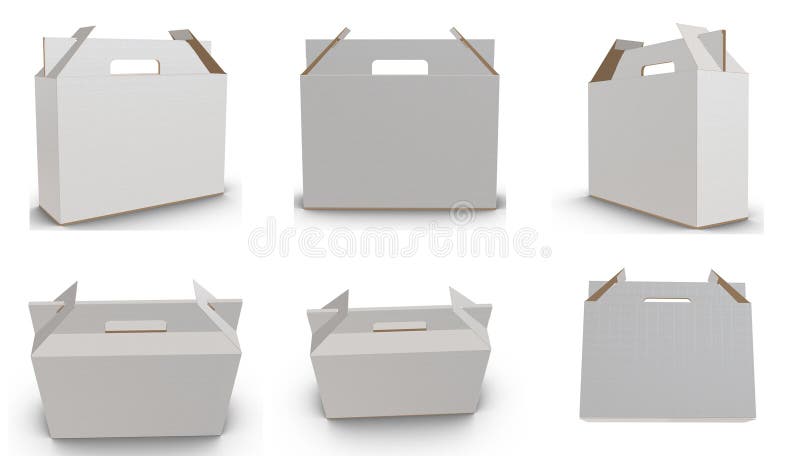 3D Rendering - High Resolution Image White Custom Carrier Box Template ...