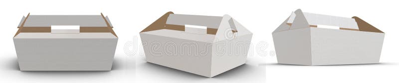 3D Rendering - High Resolution Image White Custom Carrier Box Template ...
