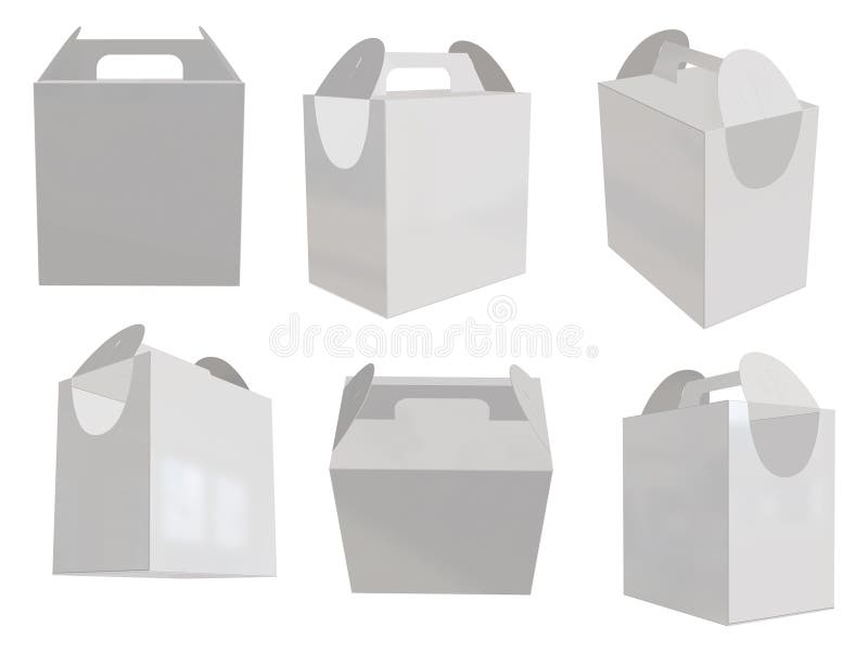 3D Rendering - High Resolution Image White Custom Carrier Box Template ...