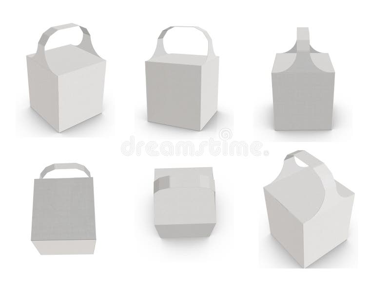 3D Rendering - High Resolution Image White Custom Carrier Box Template ...