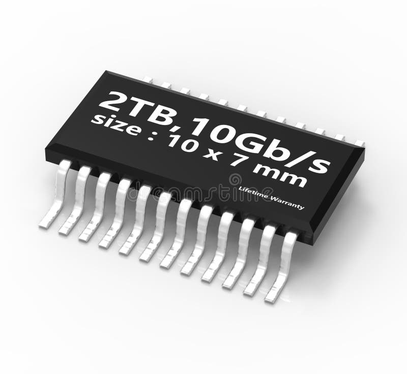 The 3d Rendering High Speed 2TB Storage Isolated with White Stock ...
