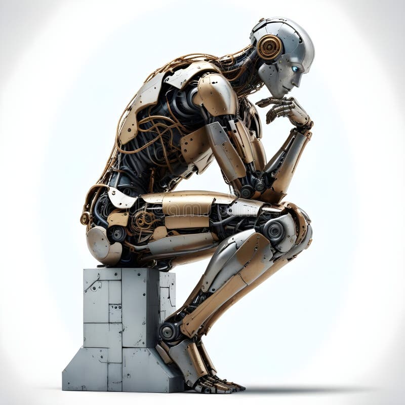 3d Rendering of Futuristic AI and Robotic Thinker Visualizations ...