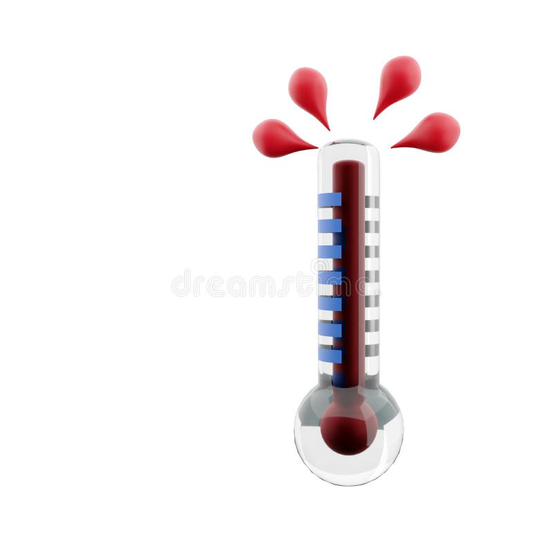 3D Rendering High Thermometer Score Icon. 3d Render Hot Weather Icon ...