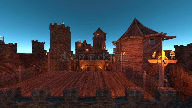 3D rendering of Castle stock illustration. Illustration of building ...