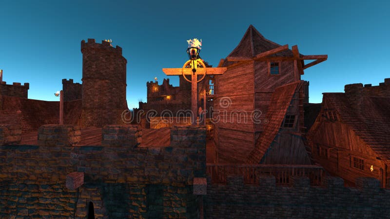3D rendering of Castle stock illustration. Illustration of ancient ...