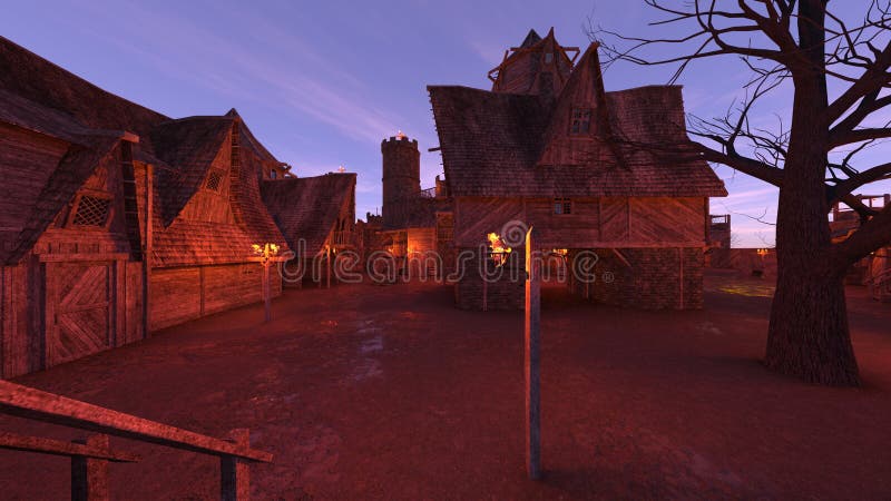 3D Rendering of Historic Castle Stock Illustration - Illustration of ...