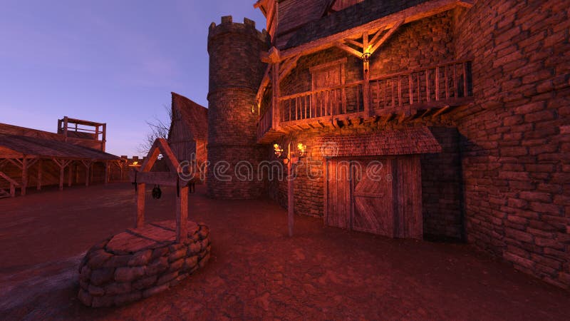3D Rendering of Historic Castle Stock Illustration - Illustration of ...