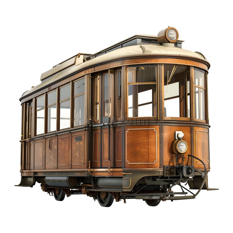 3D Rendering of a Historic Tram on Transparent Background - Ai ...