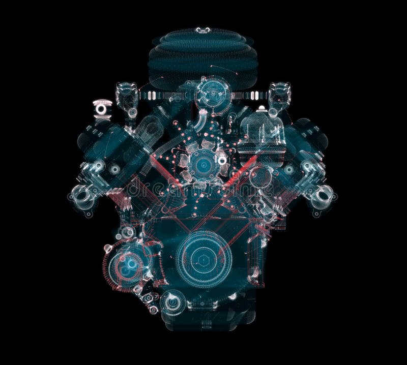 3D Rendering, Holographic Particle Engine Stock Illustration ...